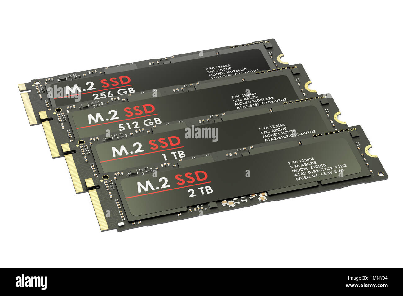 Group of M2 SSD, 3D rendering isolated on white background Stock Photo ...