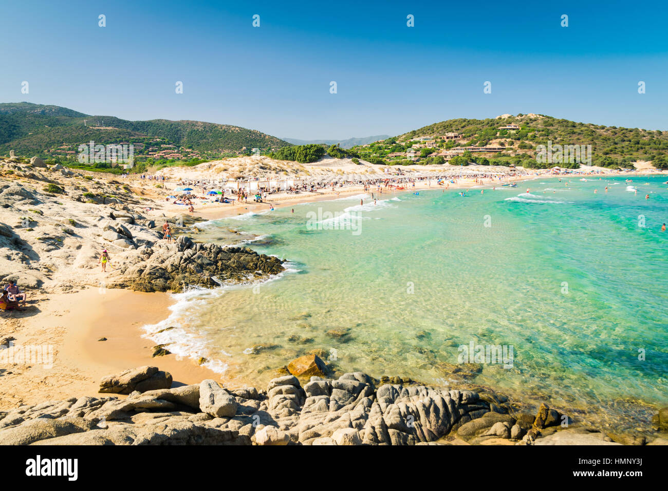 Panorama of the wonderful beaches of Chia, Sardinia, Italy Stock Photo ...