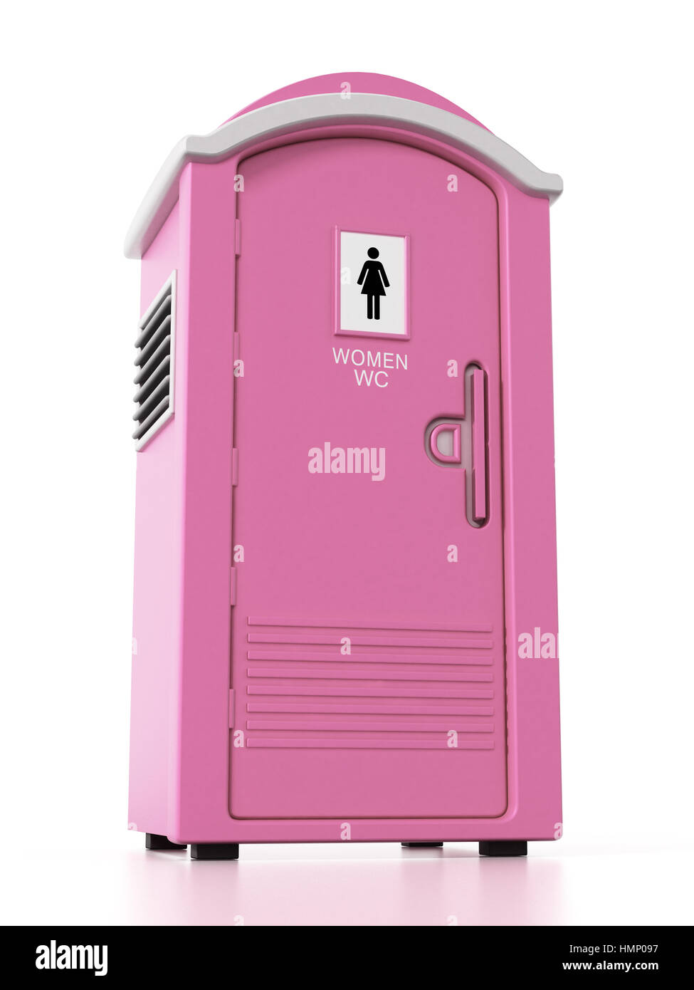 Portable pink women WC isolated on white background. 3D illustration ...