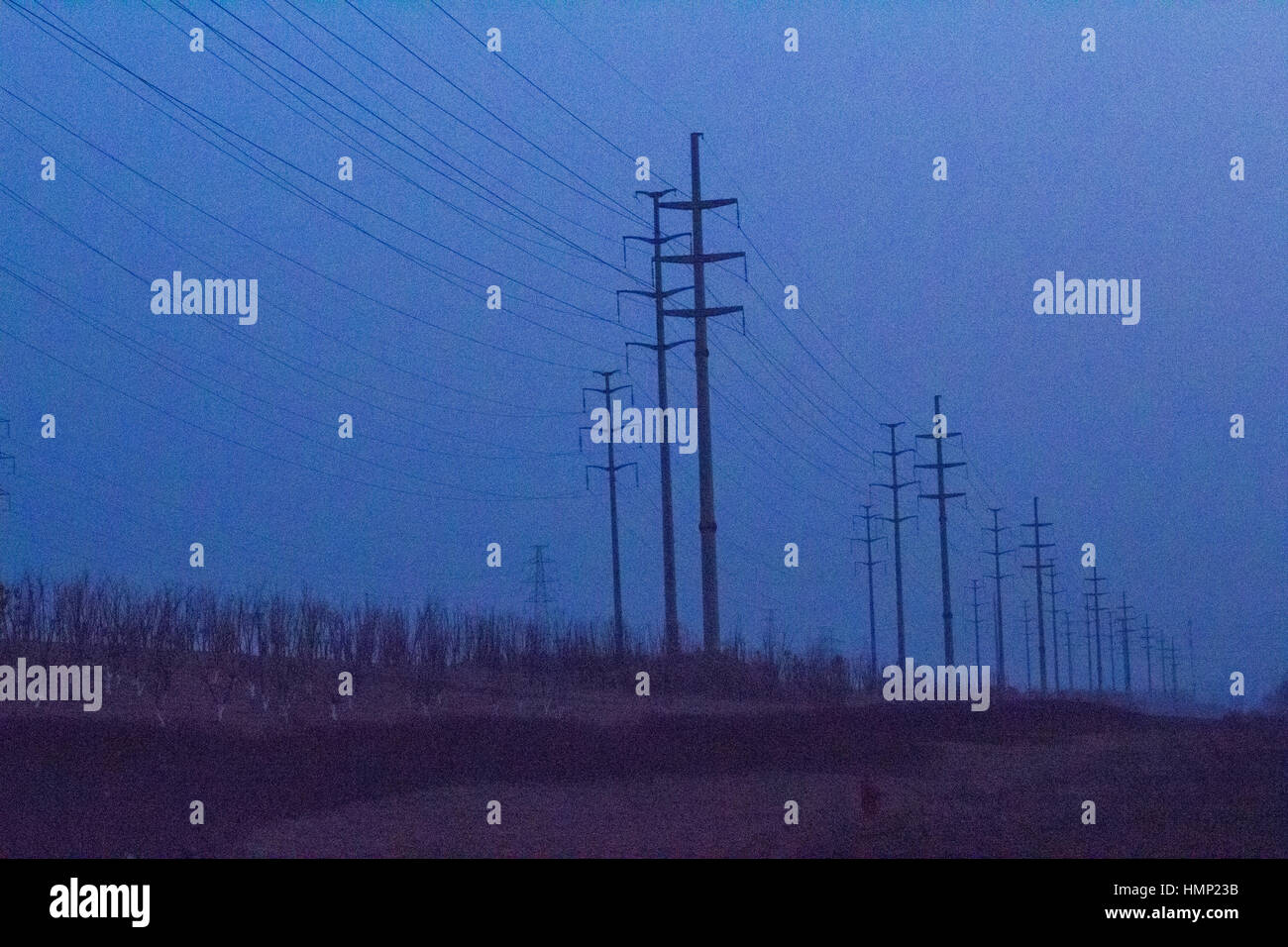 Electric cable line Stock Photo - Alamy