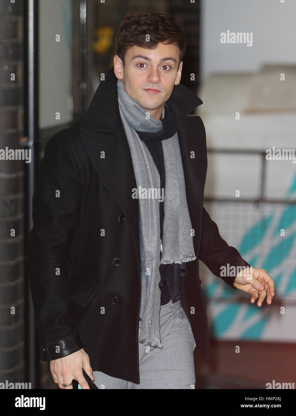 Tom Daley outside ITV Studios today Featuring: Tom Daley Where: London ...