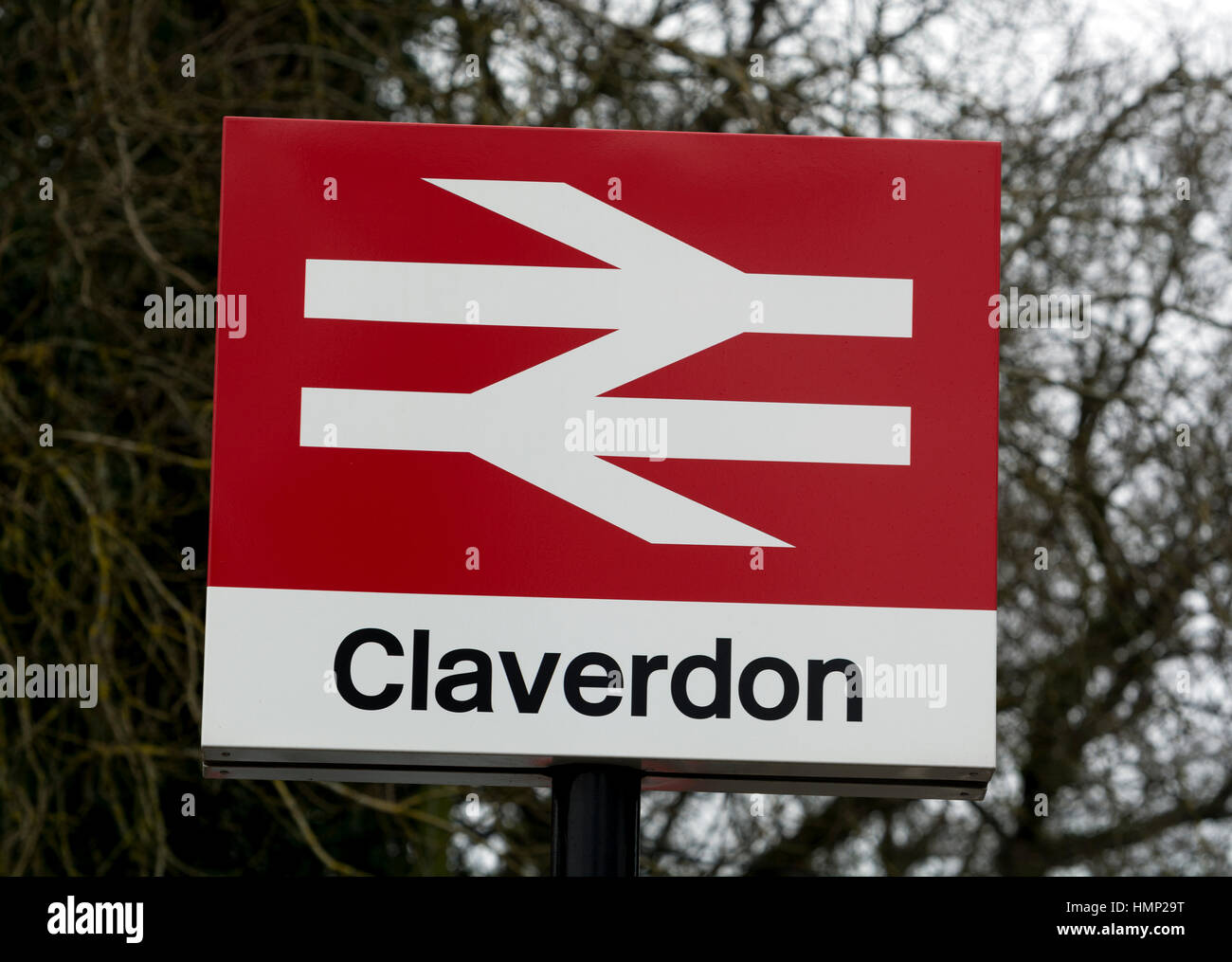 Claverdon railway station sign, Warwickshire, England, UK Stock Photo ...