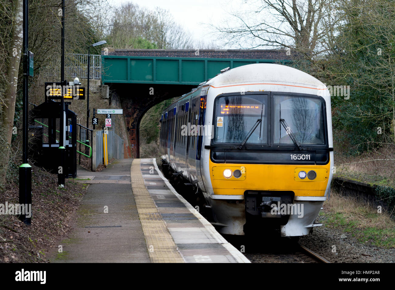 Chiltern Railways train at Claverdon railway station, Warwickshire ...