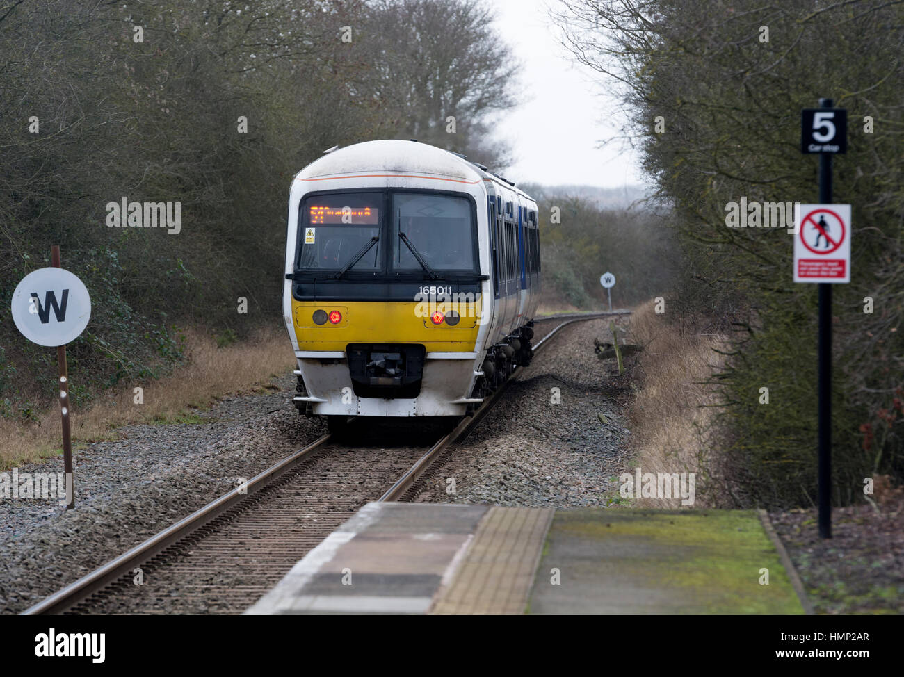 Chiltern Railways leaving Claverdon station, Warwickshire, England, UK ...