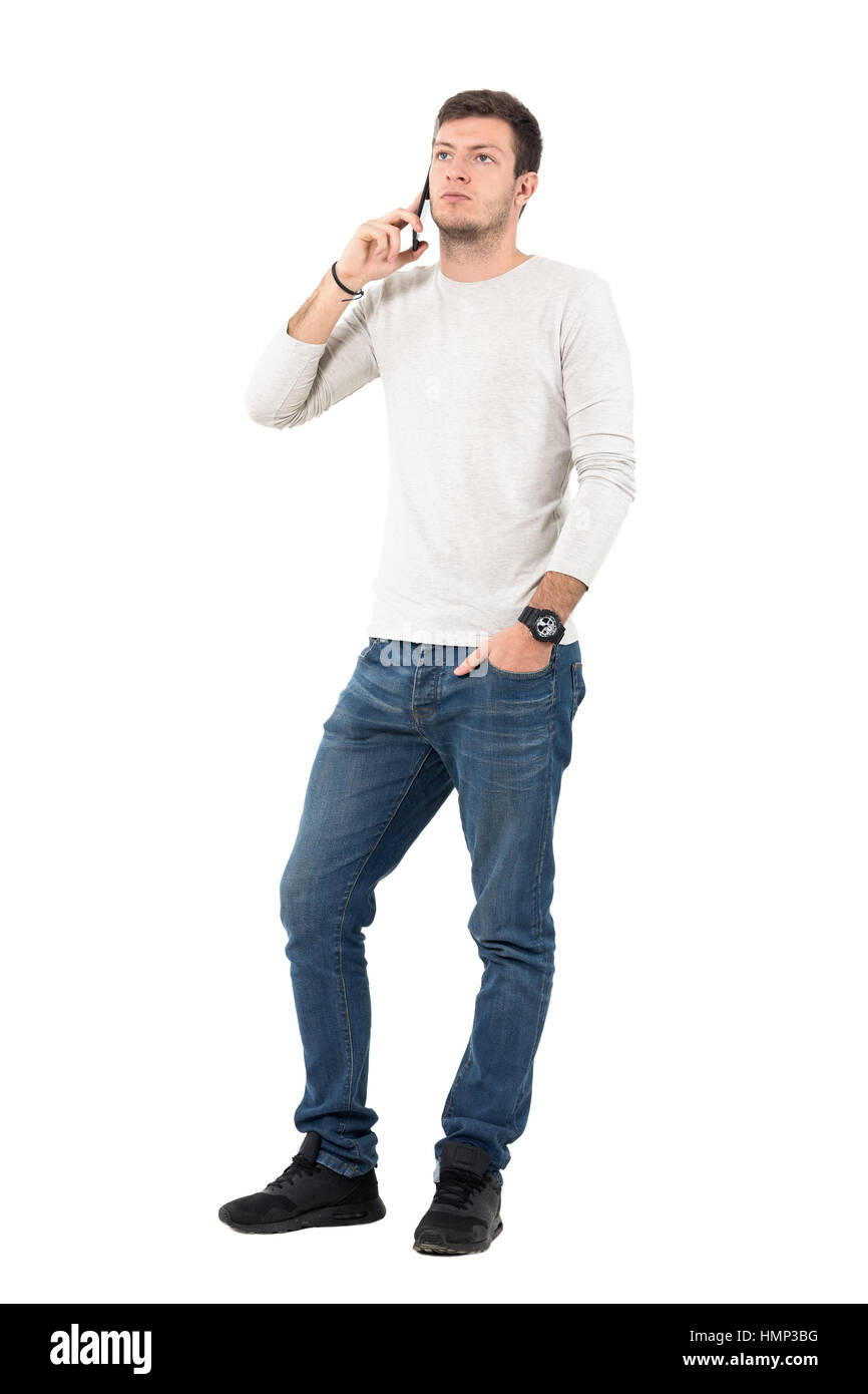 On street looking at phone Cut Out Stock Images & Pictures - Alamy