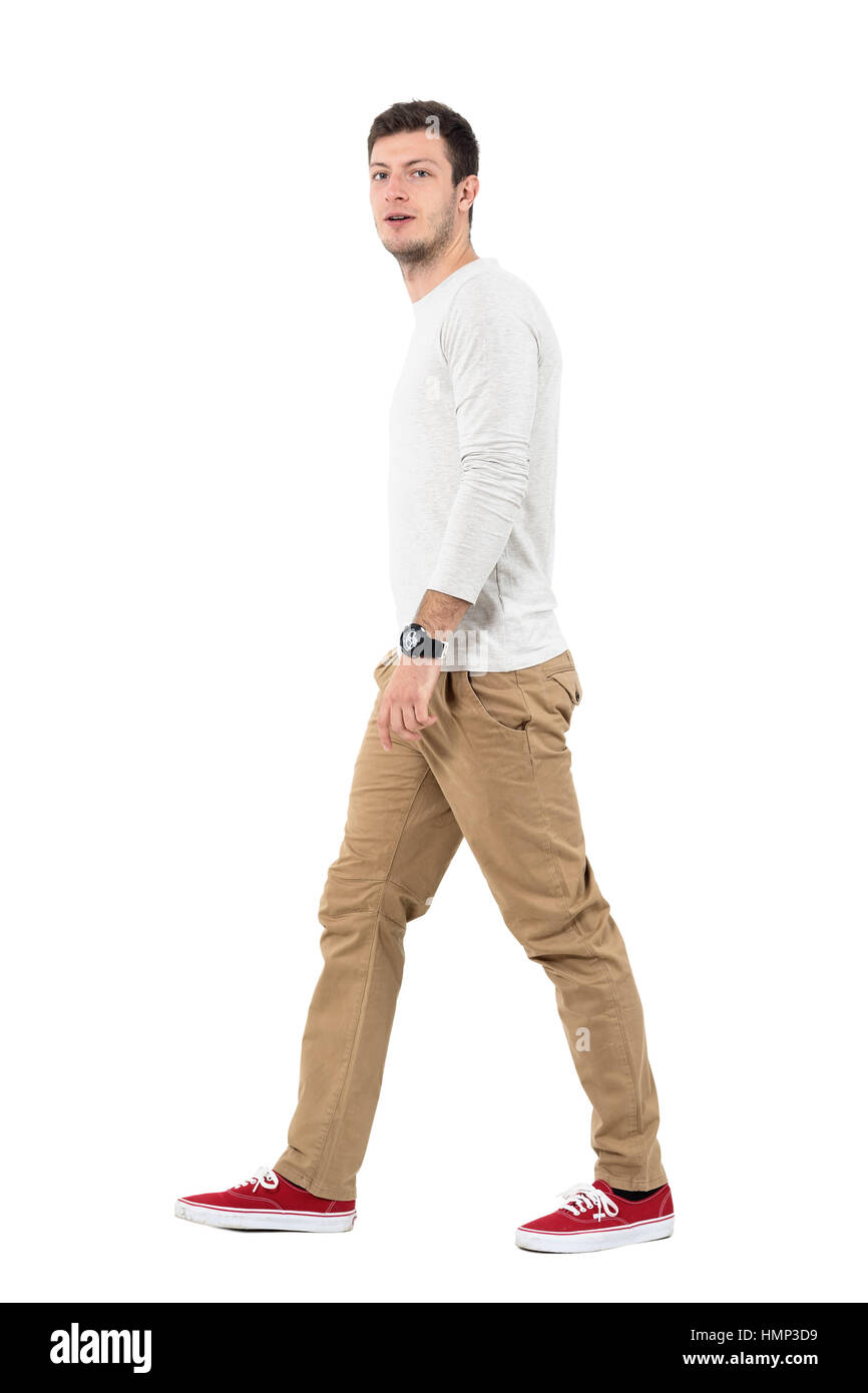 Man walking side view Cut Out Stock Images & Pictures - Alamy