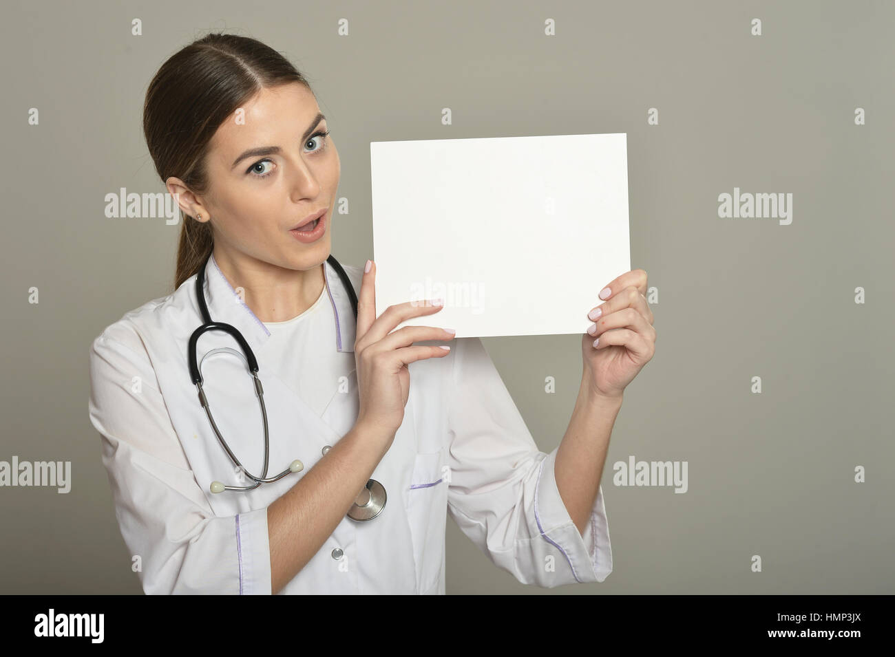 doctor with white list Stock Photo - Alamy