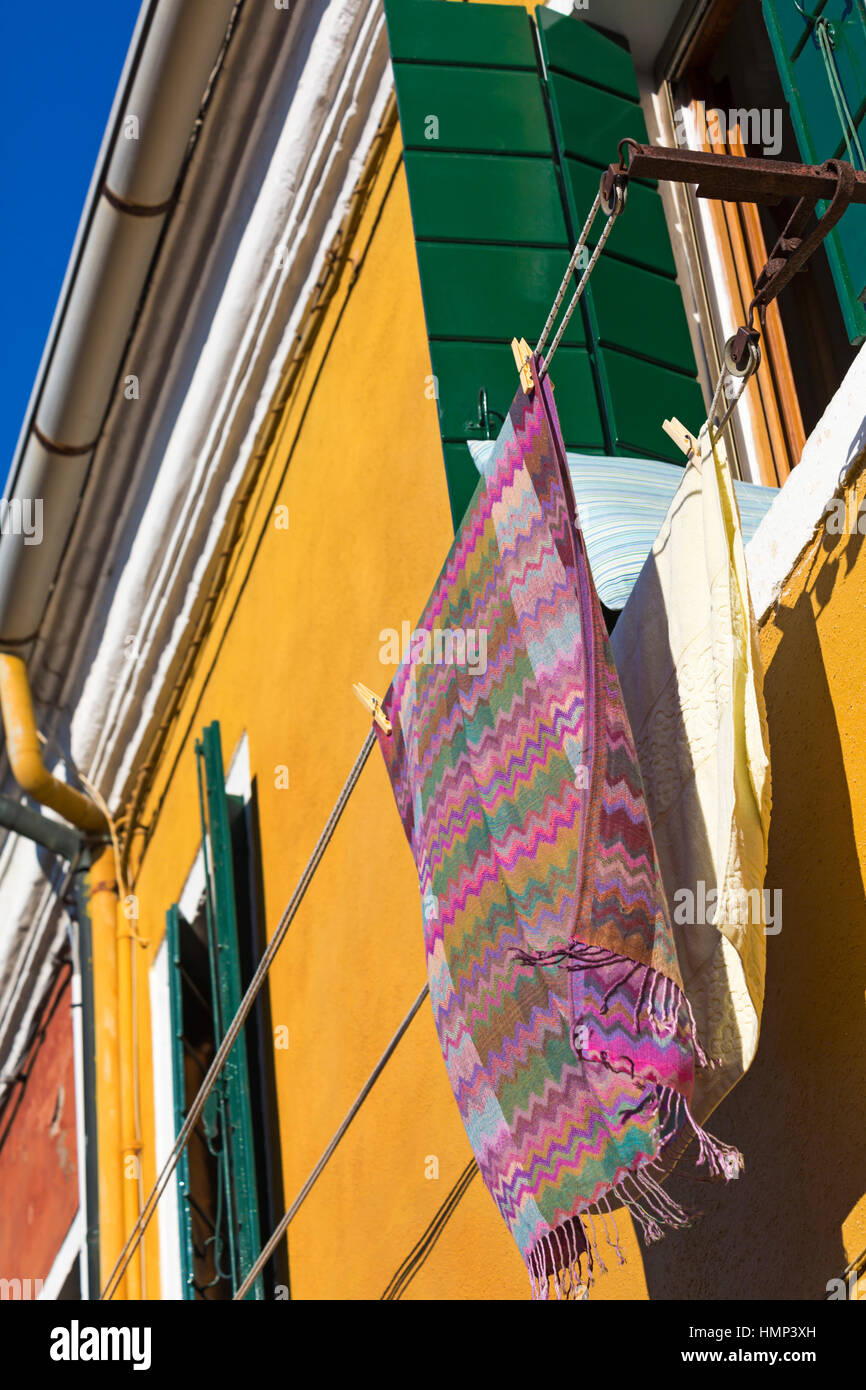 Washing hanging out of window hi-res stock photography and images - Alamy