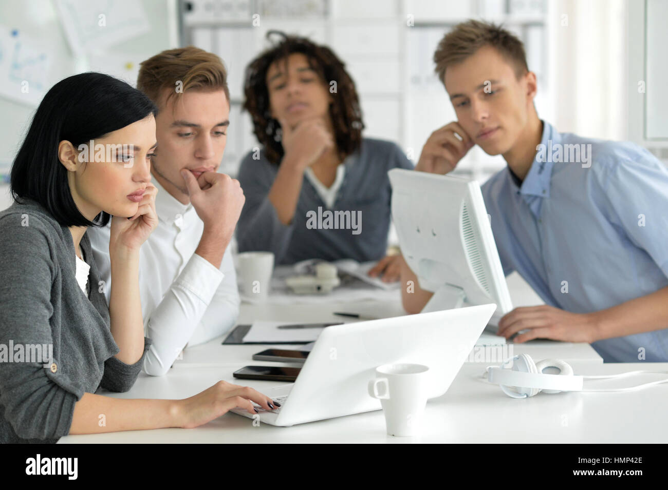 young people colleagues at office Stock Photo - Alamy