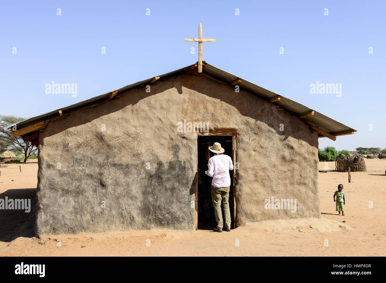 KENYA Turkana, Lodwar, church in village / KENIA, Turkana, Lodwar ...