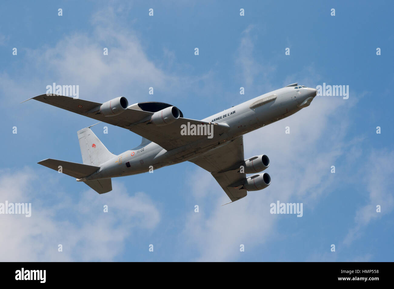 French Air Force Boeing E-3 Sentry radar plane in flight Stock Photo ...