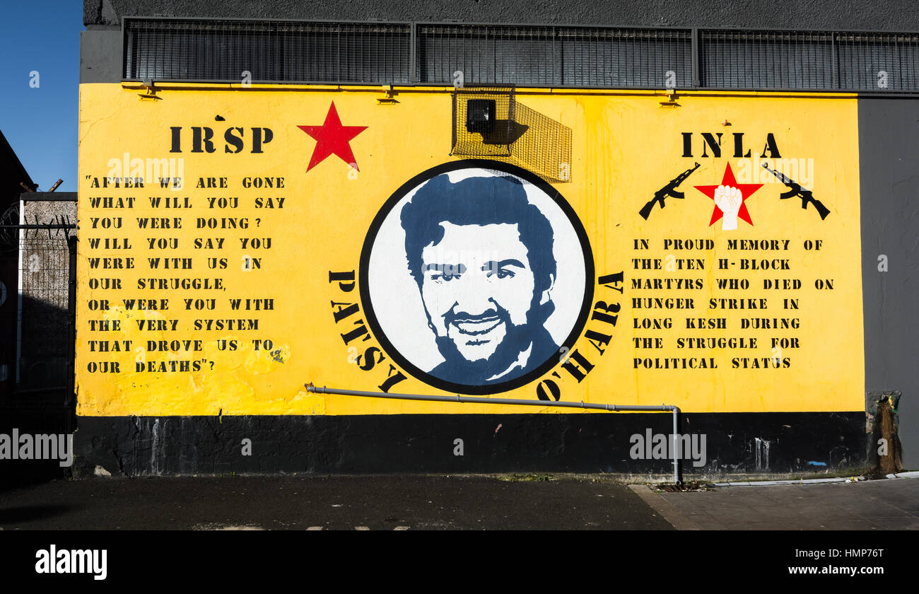INLA hunger striker Patsy O'Hara mural in West Belfast Stock Photo - Alamy