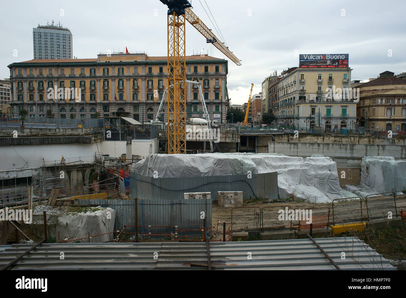 Underground excavations in Piazza Municipio, Naples, Italy Stock Photo ...