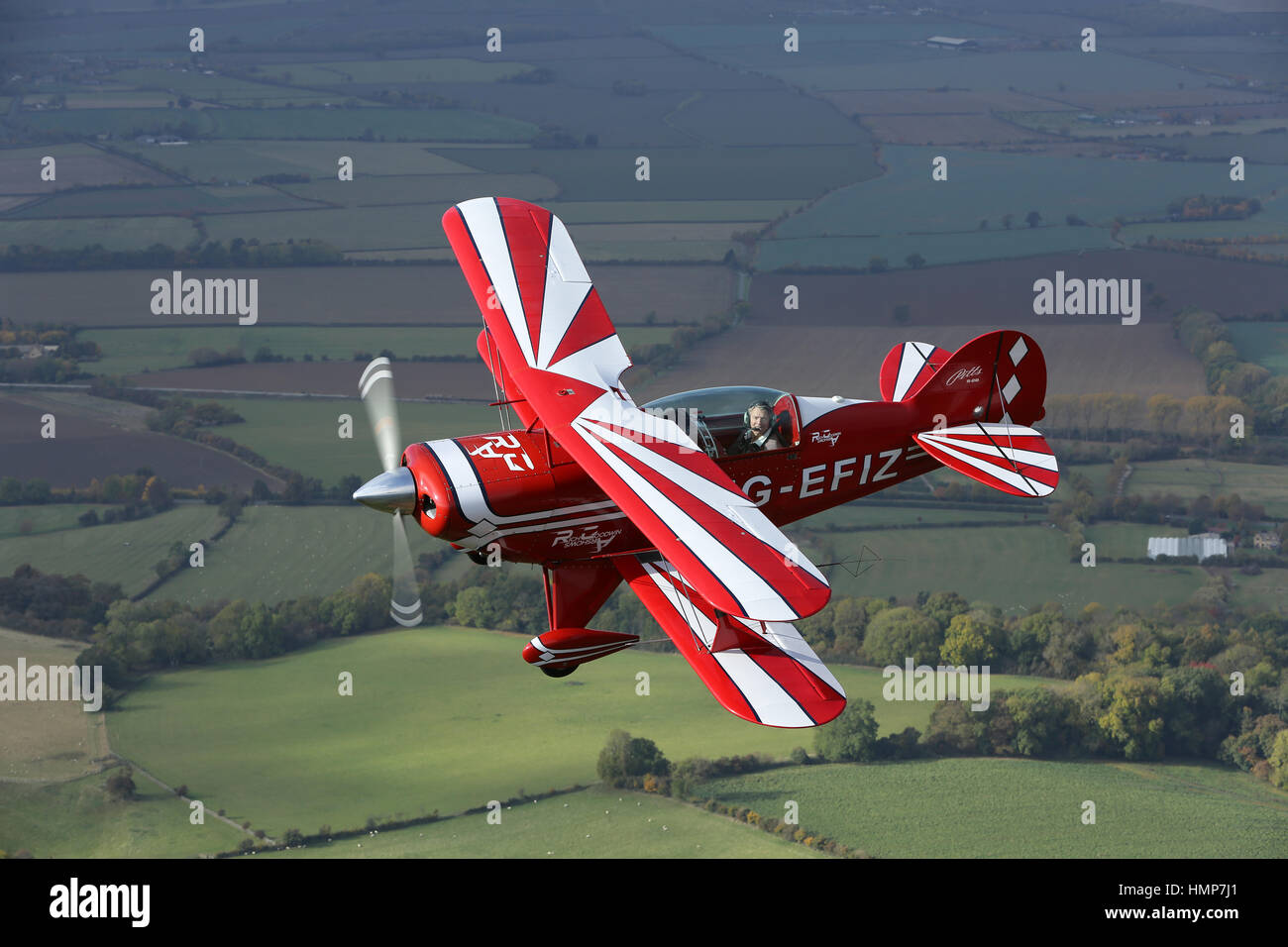 The Rich Goodwin Pitts Special being flown over the Worcestershire ...
