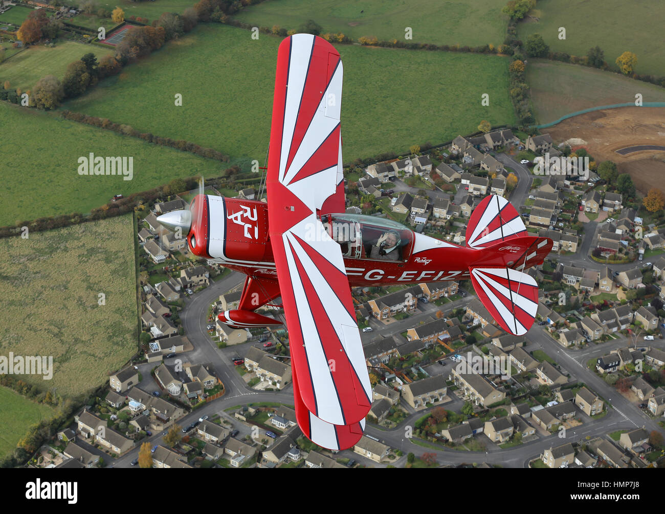 The Rich Goodwin Pitts Special being flown over the Worcestershire ...