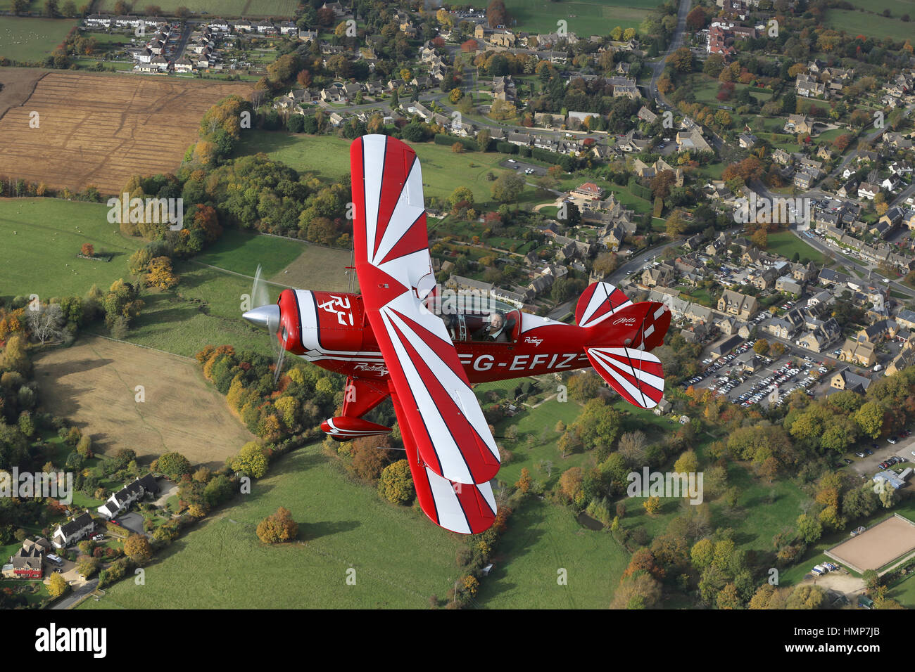 The Rich Goodwin Pitts Special being flown over the Worcestershire ...
