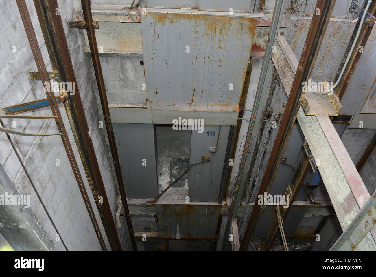 Elevator Shaft in Abandoned Hospital Building Stock Photo - Alamy