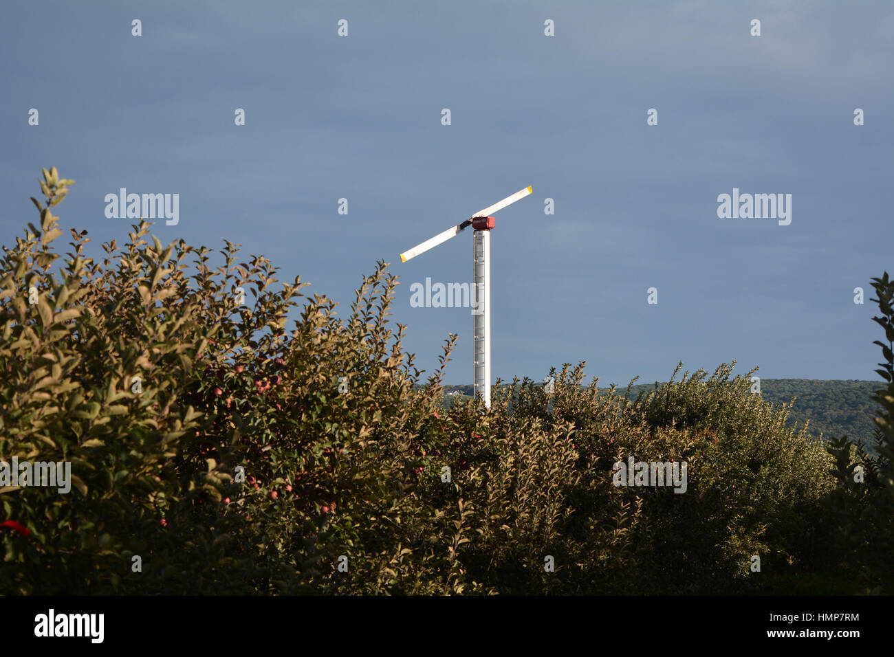 Windmill at Apple Orchard Stock Photo - Alamy