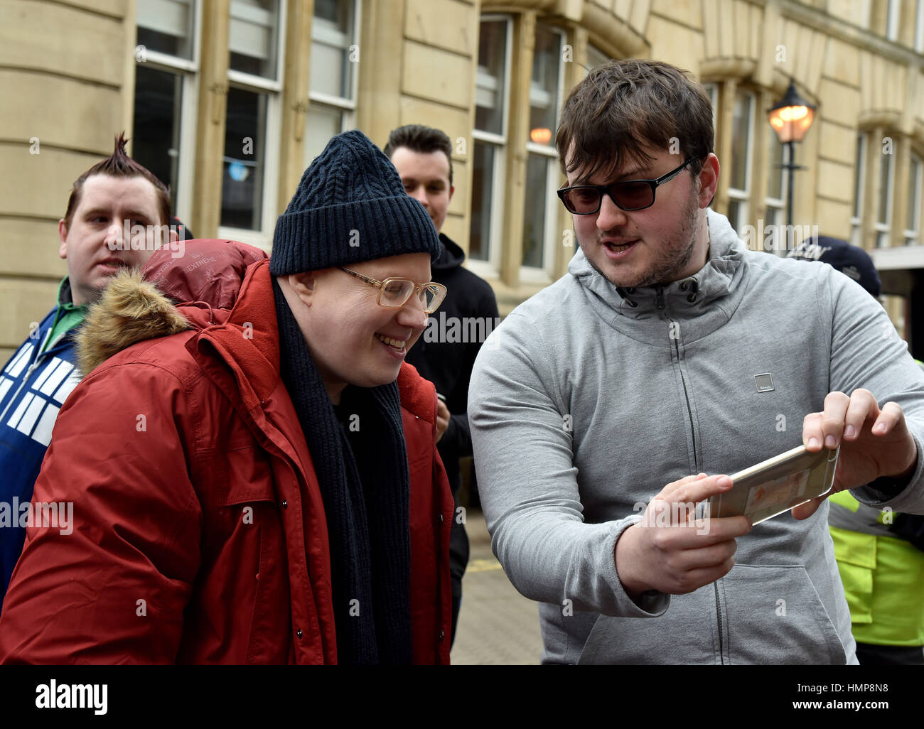 BBC Doctor Who, filming in Mount Stuart Square, Cardiff Bay. Actors ...