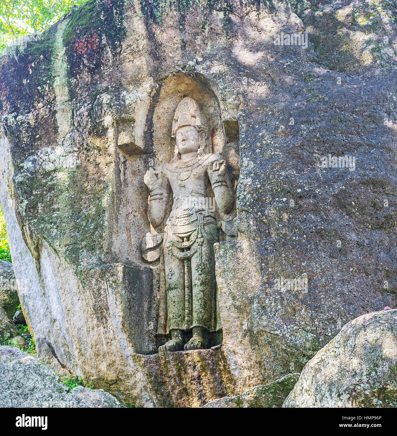 The Rock of the Kushta King or Kushtaraja Gala statue is the part of ...