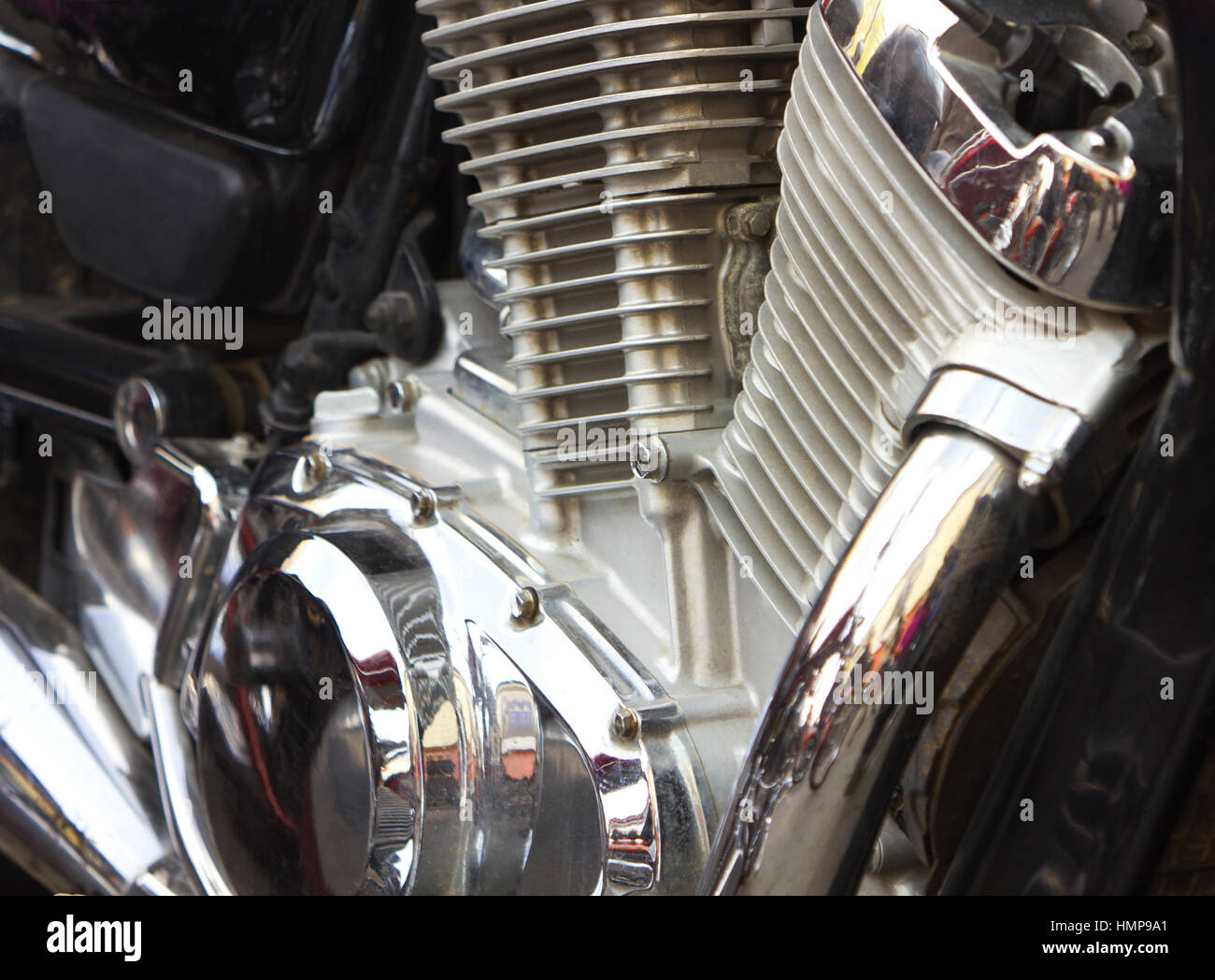 Shiny motorcycle engine Stock Photo - Alamy