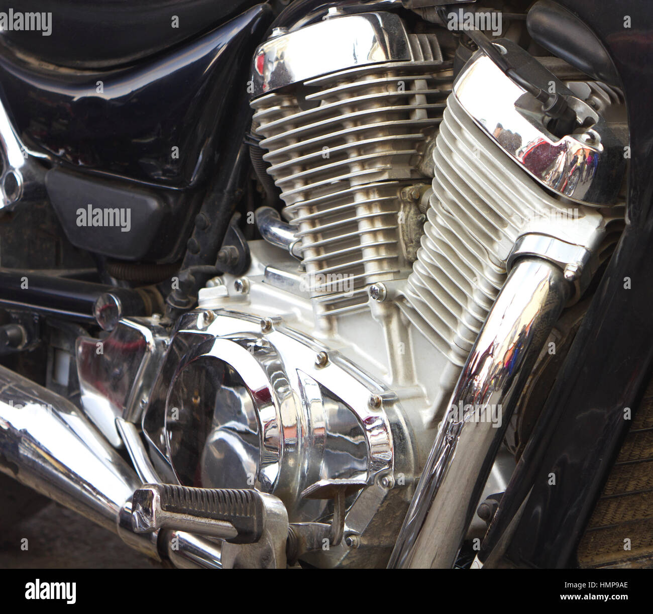 Shiny motorcycle engine Stock Photo - Alamy