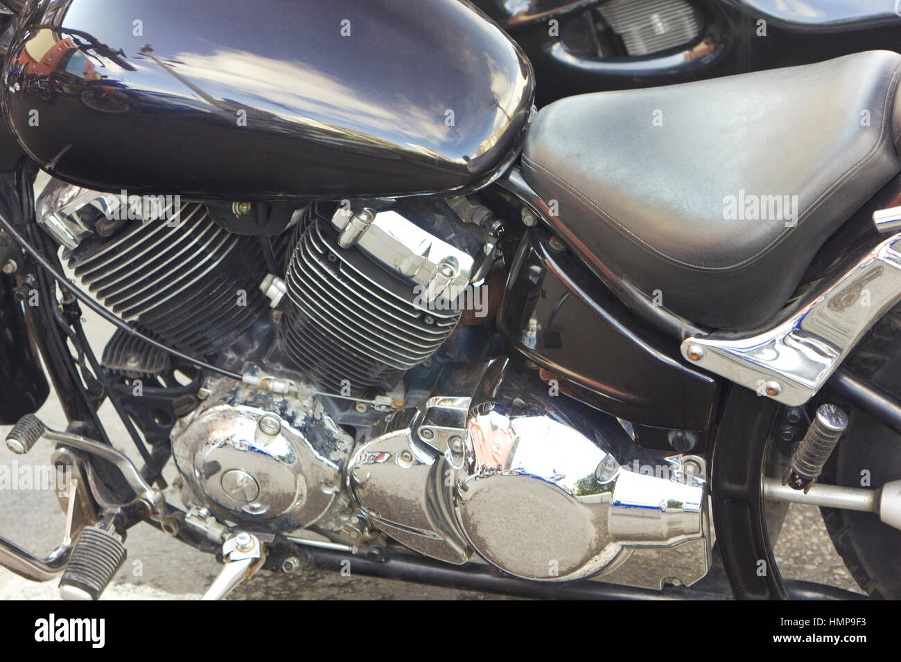 Shiny motorcycle engine Stock Photo - Alamy