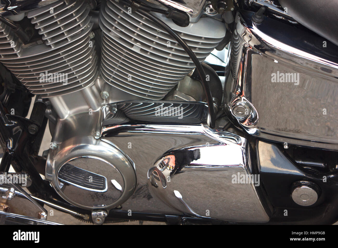 Shiny motorcycle engine Stock Photo - Alamy