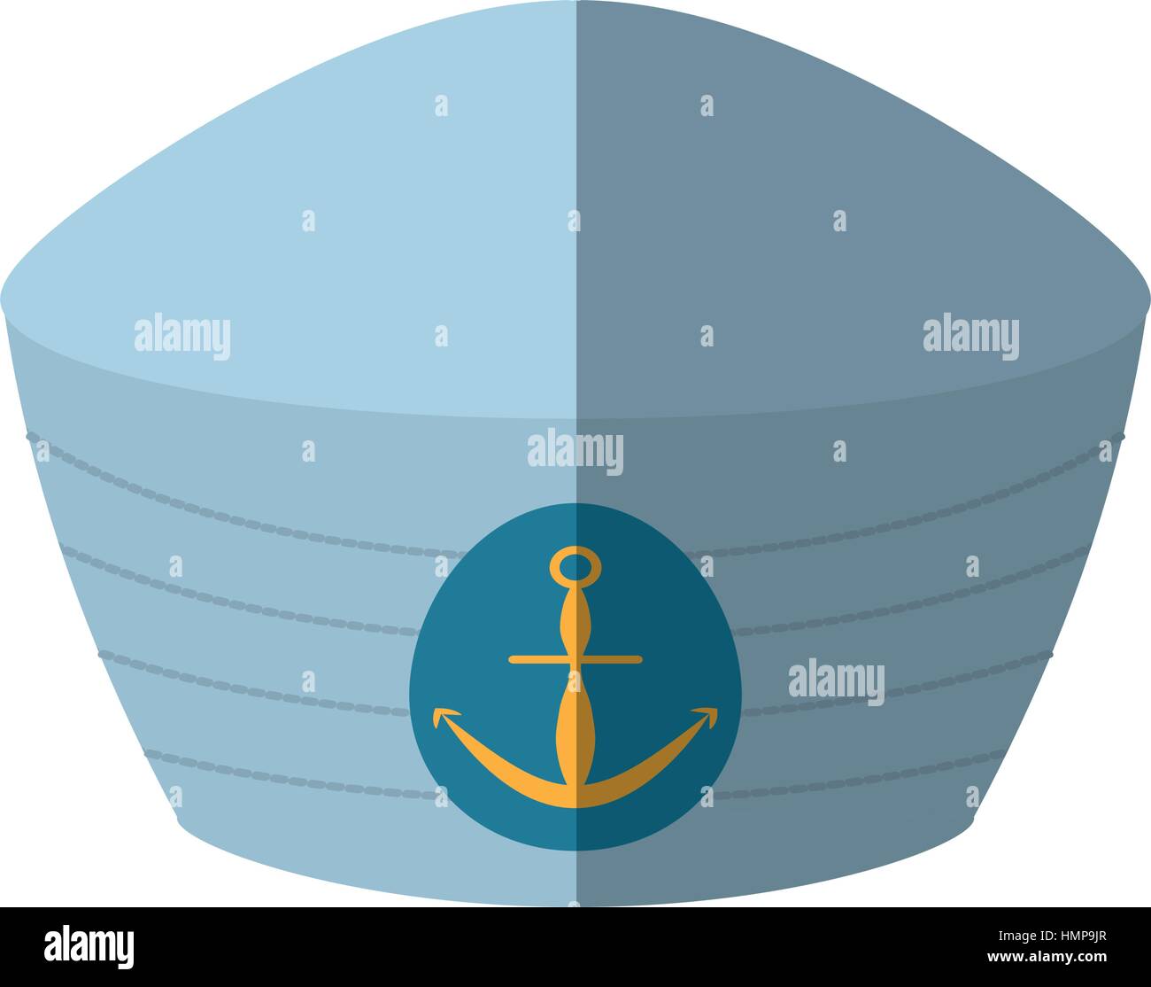 marine cap captain boat with anchor shadow vector illustration eps 10 ...