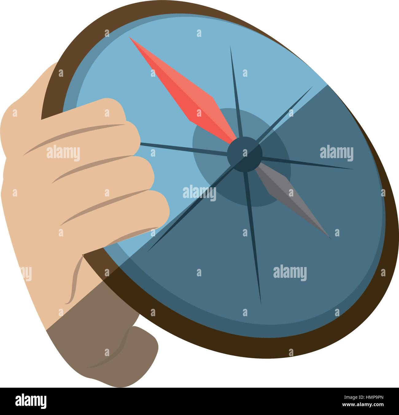 hand holding compass direction travel maritime shadow vector ...