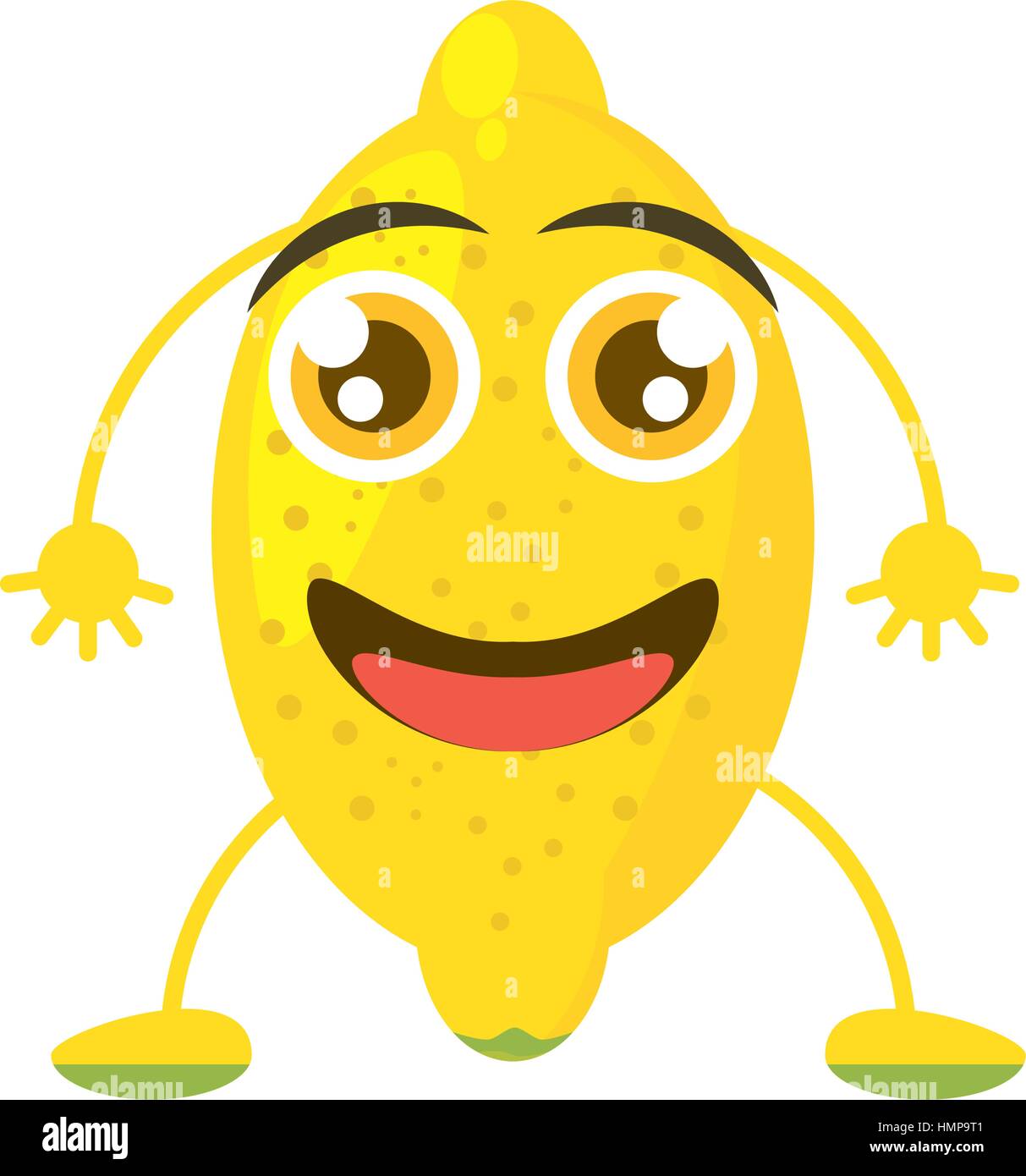 Cartoon yellow lemon smiling happy High Resolution Stock Photography ...