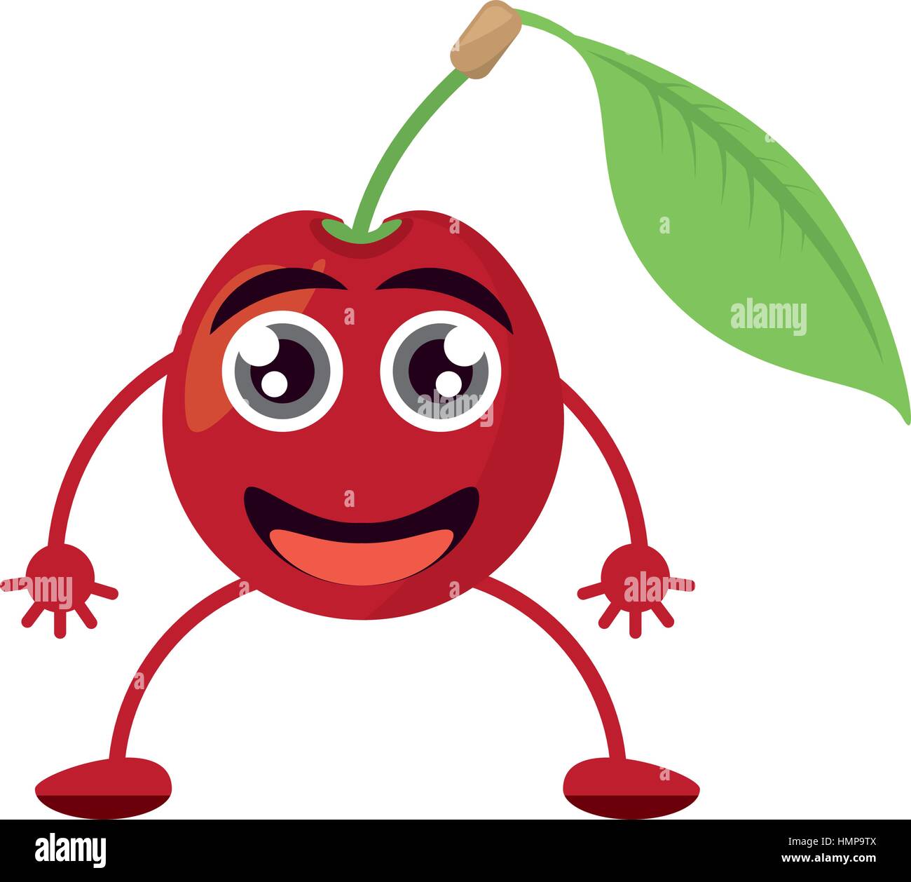 fresh cartoon cherry leaf smile Stock Vector Image & Art - Alamy
