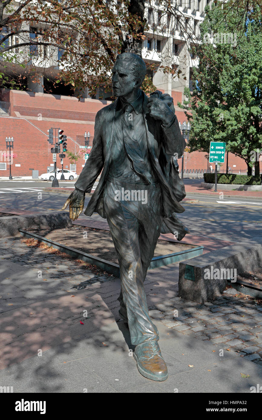 Statue of Walking Man in Boston, Massachusetts, United States Stock ...