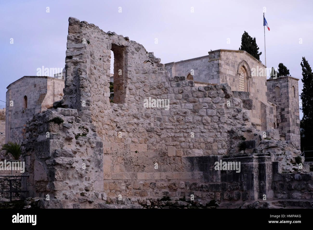 The ruins of a Byzantine Church, adjacent to the site of the Pool of ...