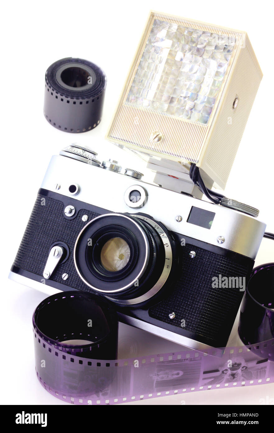 Retro camera isolated on white background closeup Stock Photo - Alamy