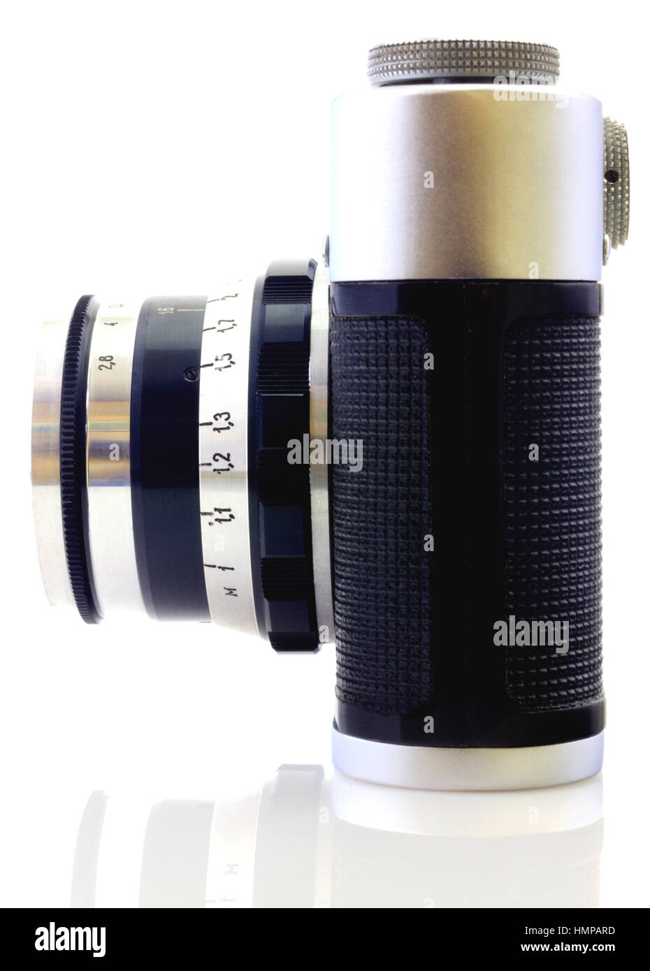 Retro camera isolated on white background closeup Stock Photo - Alamy