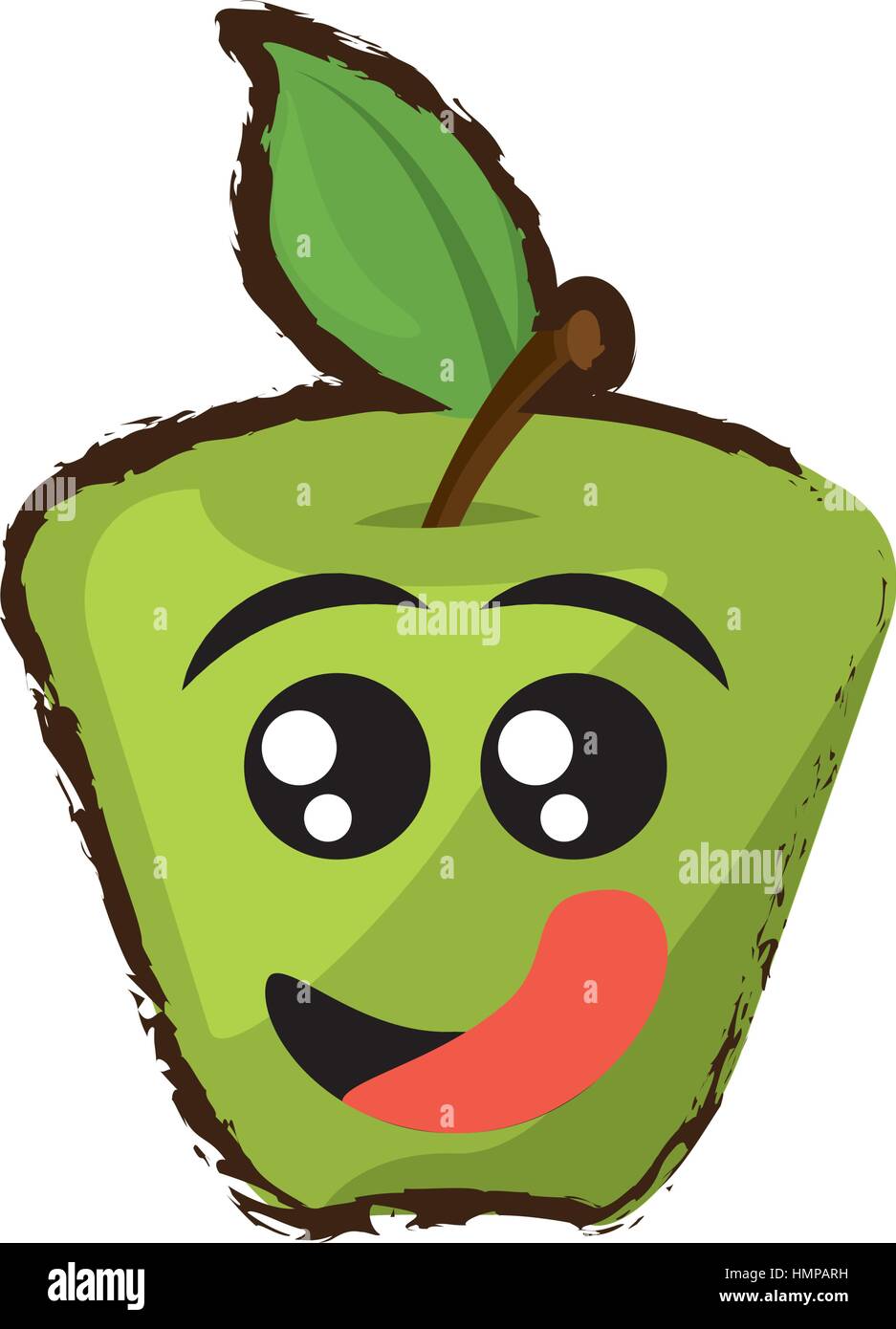 Girl red green apple Stock Vector Images - Alamy