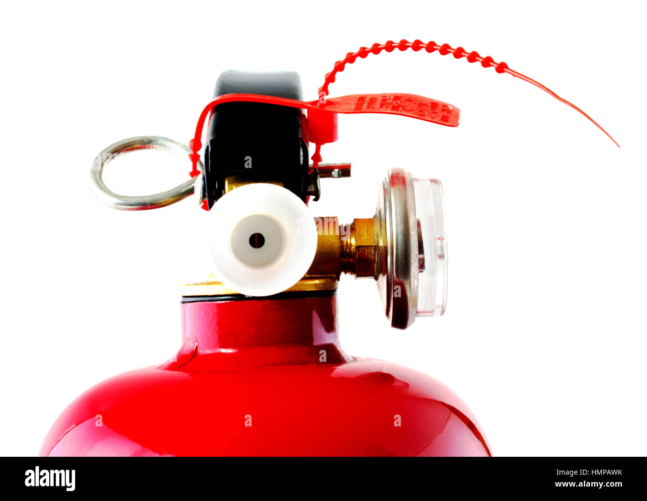 Fire extinguisher isolated on white background closeup Stock Photo - Alamy