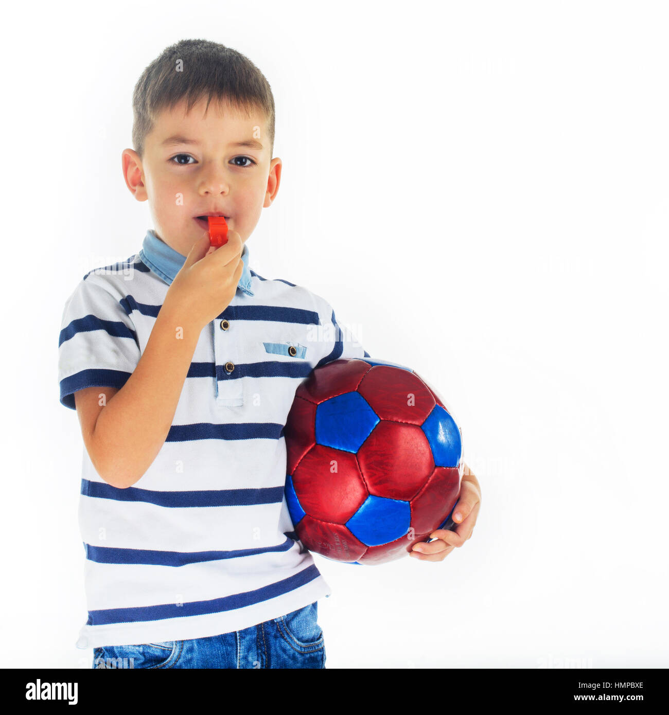 little boy footballer isolated Stock Photo - Alamy