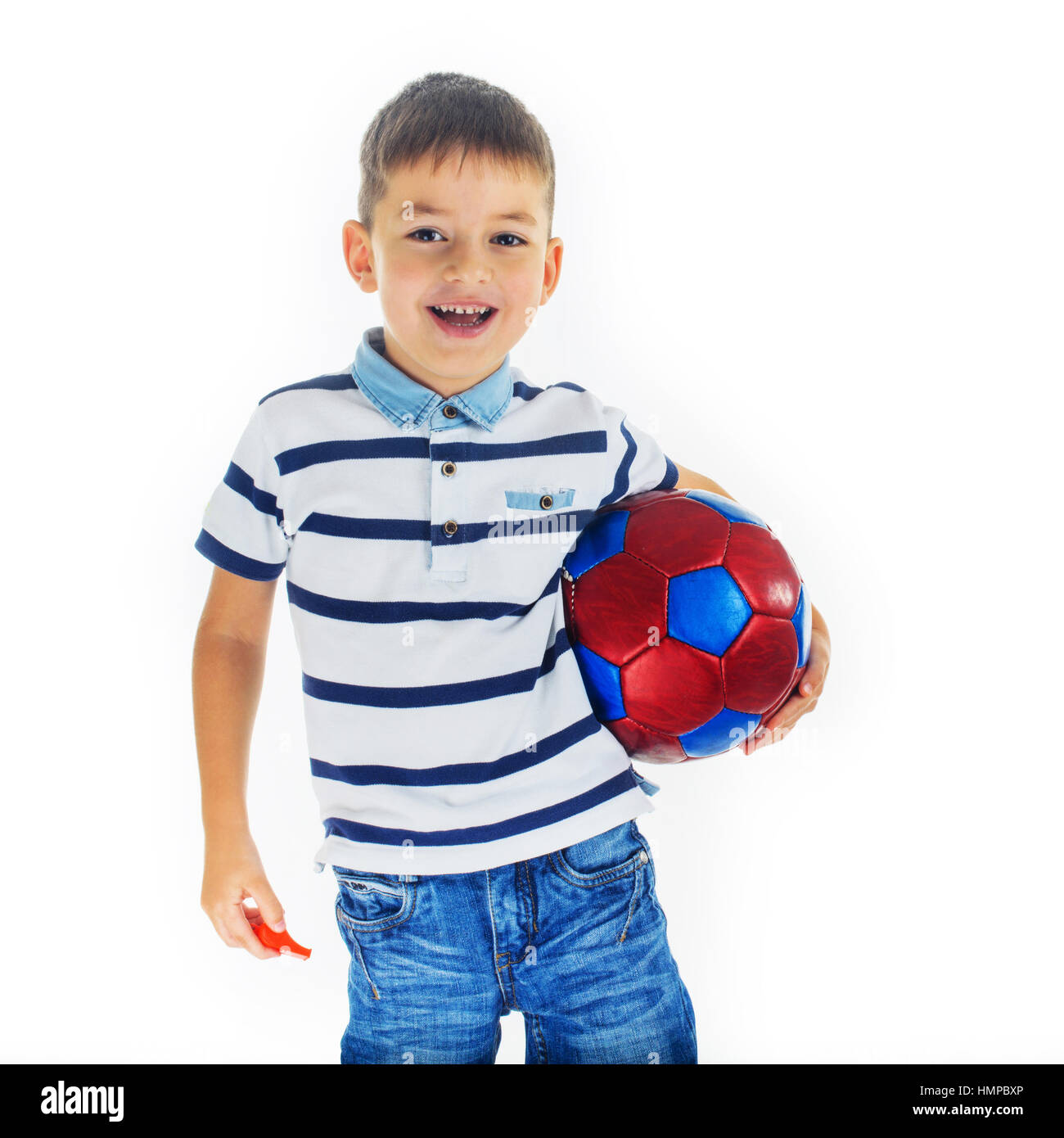 little boy footballer isolated Stock Photo - Alamy