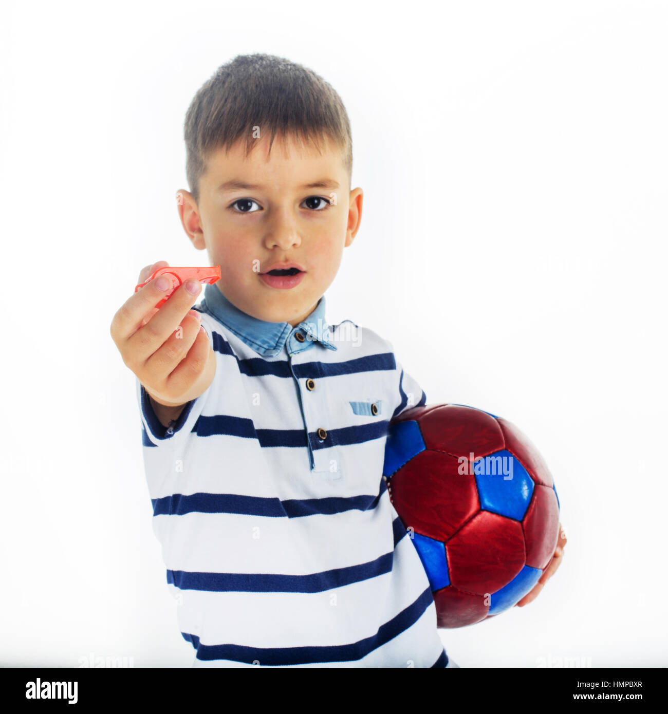 little boy footballer isolated Stock Photo - Alamy