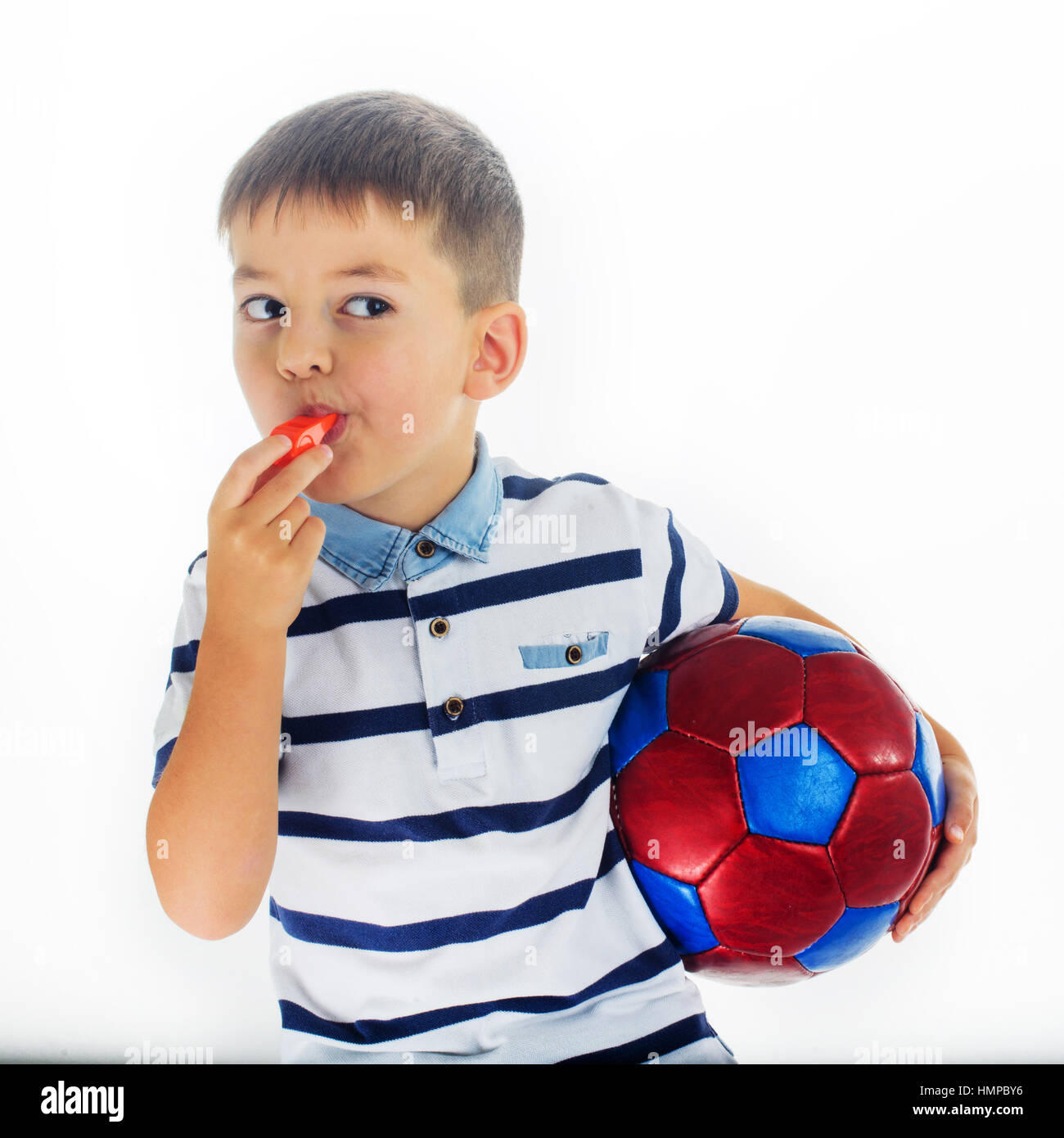 little boy footballer isolated Stock Photo - Alamy
