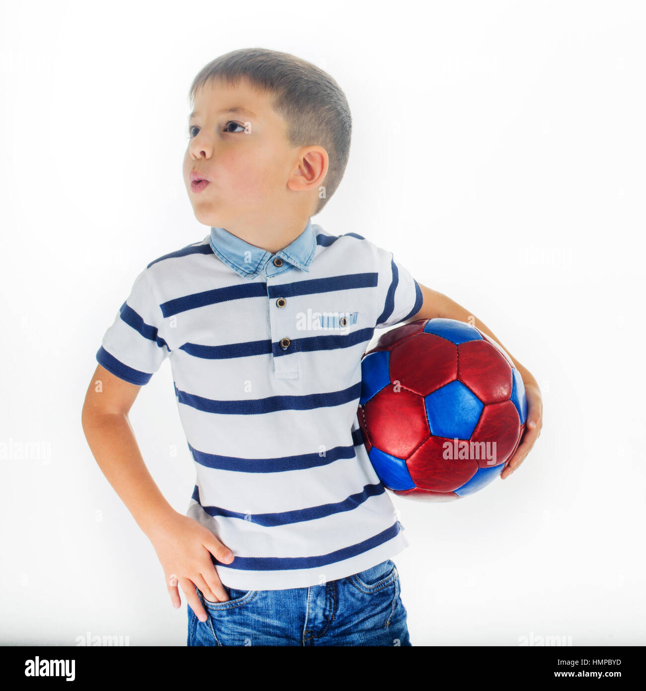 little boy footballer isolated Stock Photo - Alamy