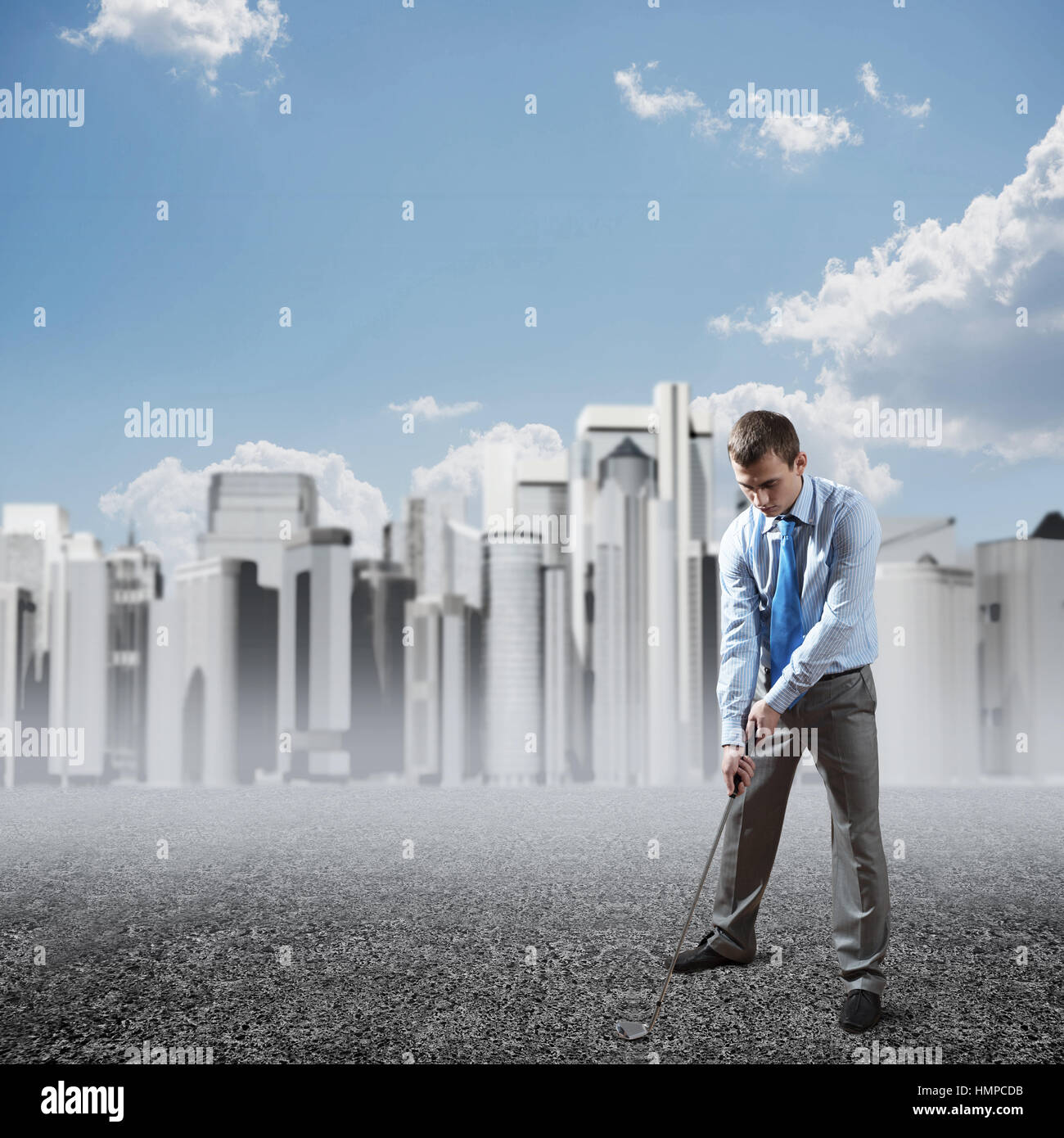 Business executive playing golf hi-res stock photography and images - Alamy