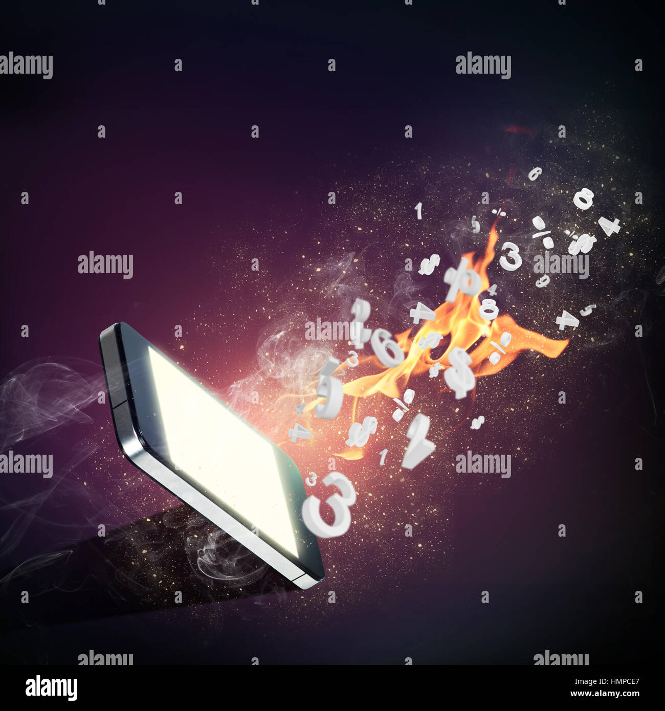 Burning red phone fire hi-res stock photography and images - Alamy