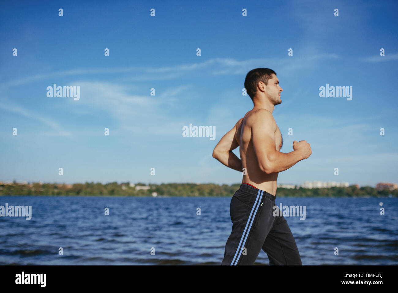 Male runner outside hill hi-res stock photography and images - Alamy