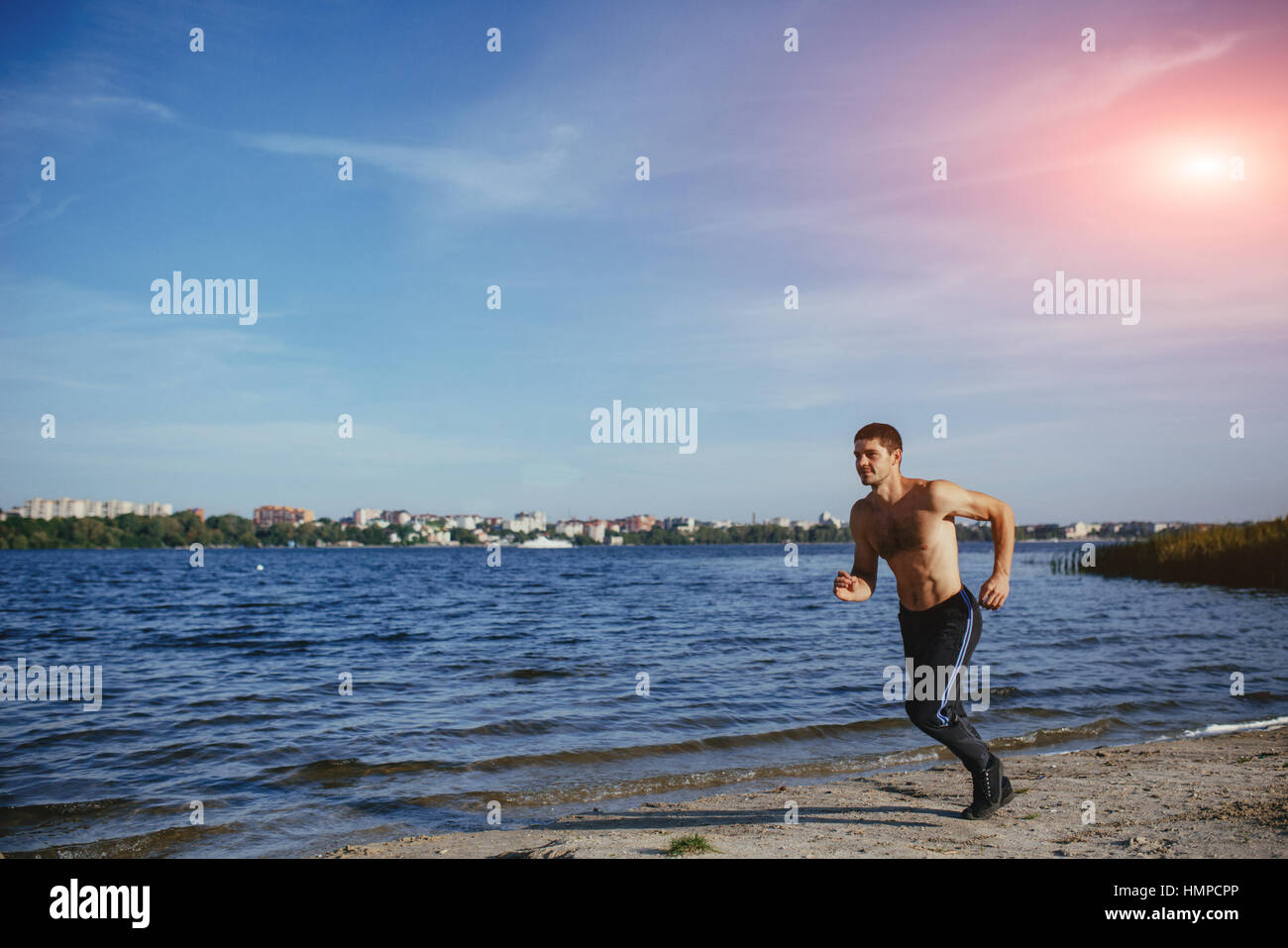 Male runner outside hill hi-res stock photography and images - Alamy