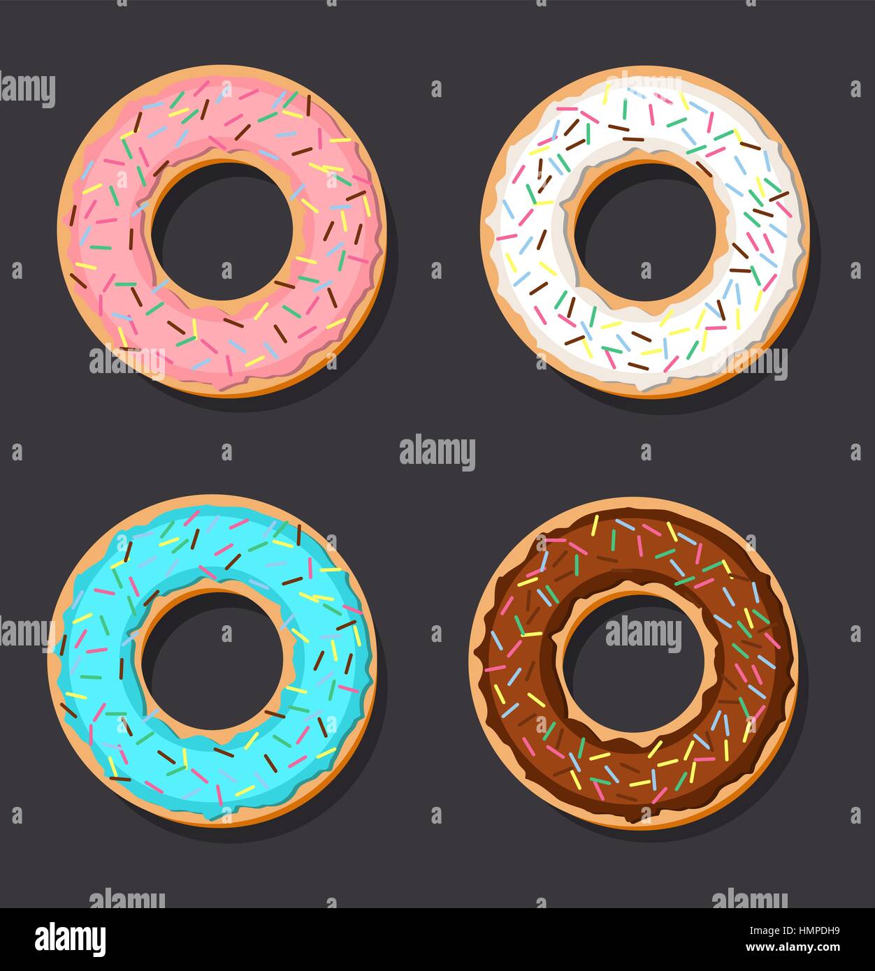 set of four vector donuts Stock Vector Image & Art - Alamy