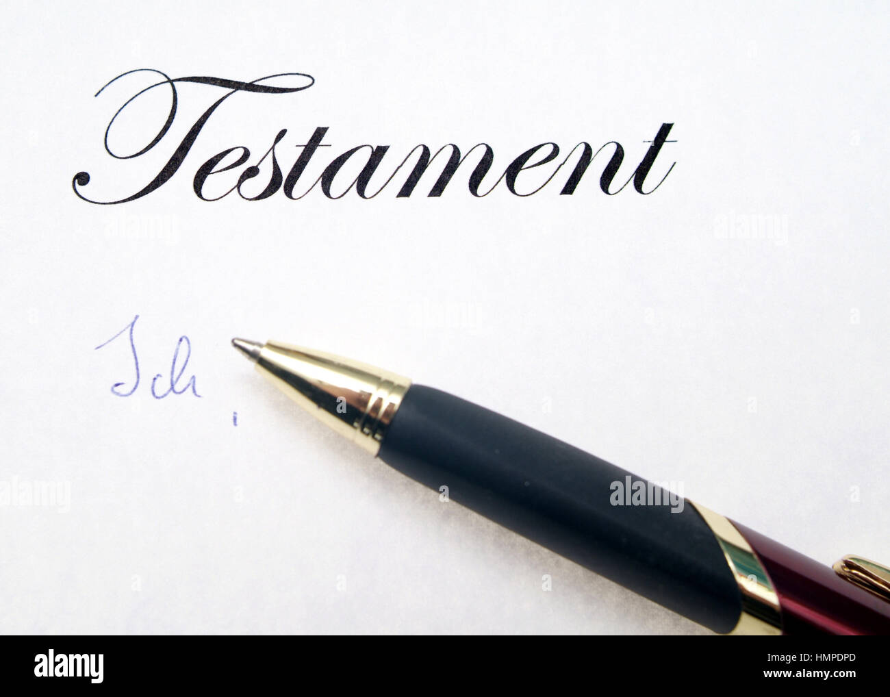 Symbolic for testament Stock Photo - Alamy