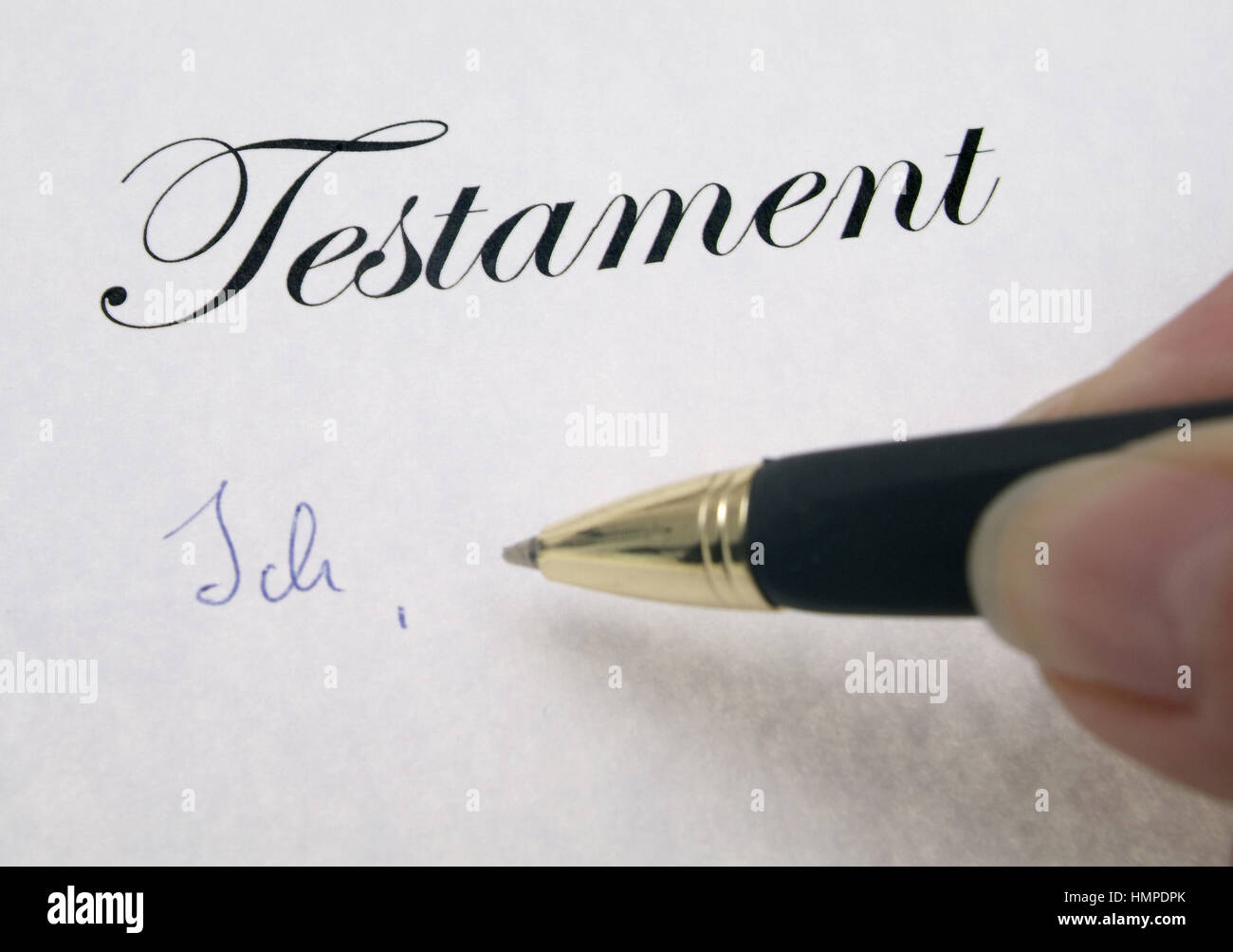 Symbolic for testament Stock Photo - Alamy